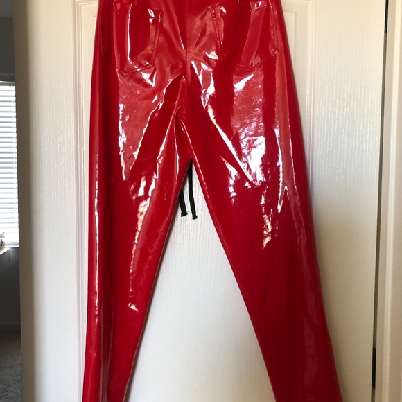 PrettyLittleThing | Pants & Jumpsuits | Red Vinyl Pants | Poshmark